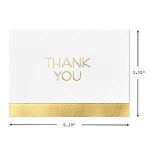 Hallmark Thank You Cards, Gold and White Bulk (40 Thank You Notes with Envelopes for Graduation, Business, Weddings, All Occasion)