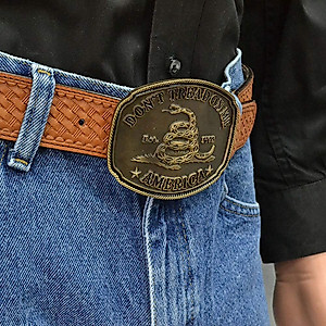 Montana Silversmiths 2nd Amendment Series Attitude Western Belt Buckle (American Gadsden Don't Tread on Me)