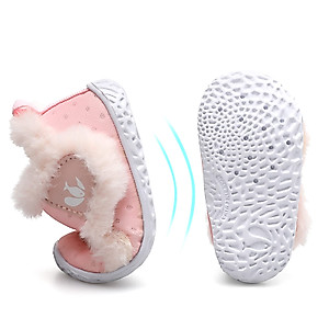 FEETCITY Newborn Baby Booties Non-Slip Sole for Boys Girls Infant Winter Shoes Warm Fleece Cozy Socks Shoes 12-18 Months