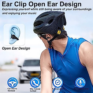 Mudtun Wireless Ear Clip Bone Conduction Headphones Bluetooth 5.3 for Android iPhone, Small Ear Clips Ear Buds Mini Light-Weight Open Ear Earbuds for Sports Running Cycling Workout, Yellow