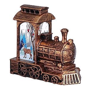 BESTOYARD 1pc Christmas Lights Lighted Snow Globe Lantern Christmas Desktop Light Elk Desktop Light Christmas Decor Christmas Snow Globes Steam Train Plastic Locomotive Elder Desk Lamp
