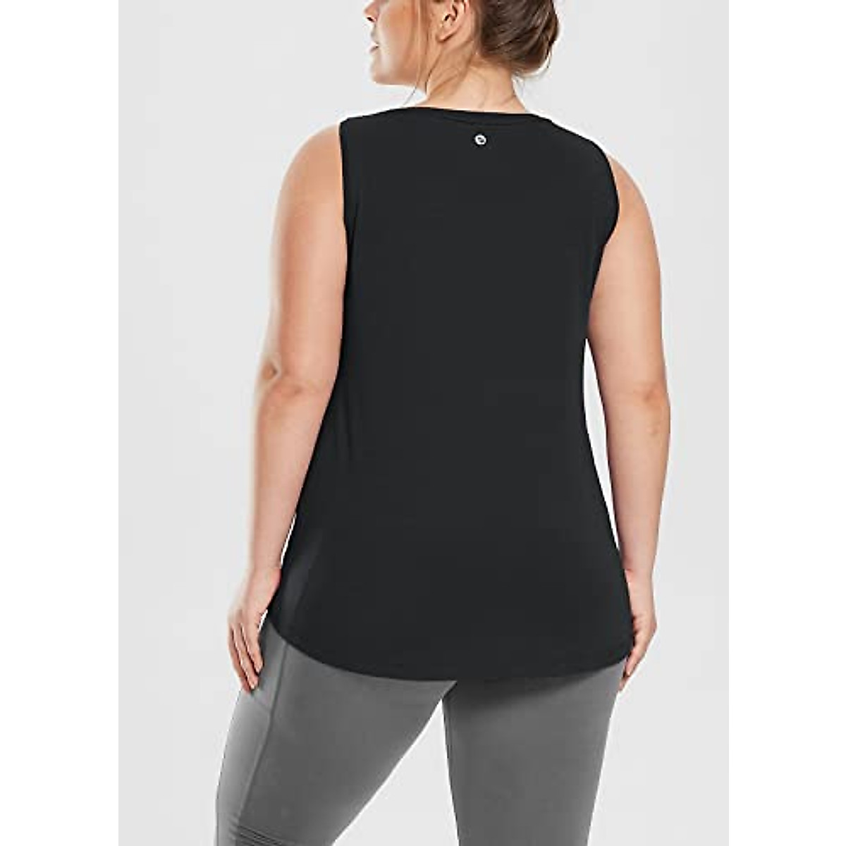 BALEAF Women's Plus Size Workout Tank Tops Loose Fit Sleeveless Athetic Running Exercise Shirts Black XL