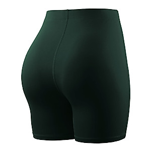 NELEUS Women's 4" Biker Short 3 Pack High Waist Athletic Shorts for Gym Yoga Running,9057,Black/Grey/Dark Green,M