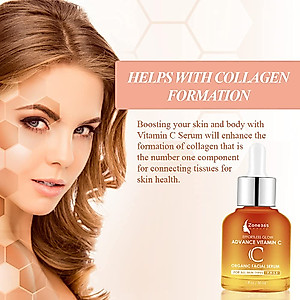 Zone - 365 Vitamin C Topical Face Serum with Hyaluronic Acid, Vitamin E, and Retinol to Remove Dark Spot - 1fl oz