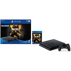 Playstation 4 Slim 1TB Solid State Drive Console with Call of Duty Black Ops 4 Bundle (Renewed)