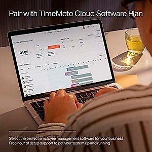 TimeMoto TM–616 Employee Time Clock With RFID and PIN Punching, Office Time Card Machine For Up to 200 Users, Clocking, Scheduling, Timesheets, Reports, Wi-Fi, App for iOS/Android, 3-Year Warranty