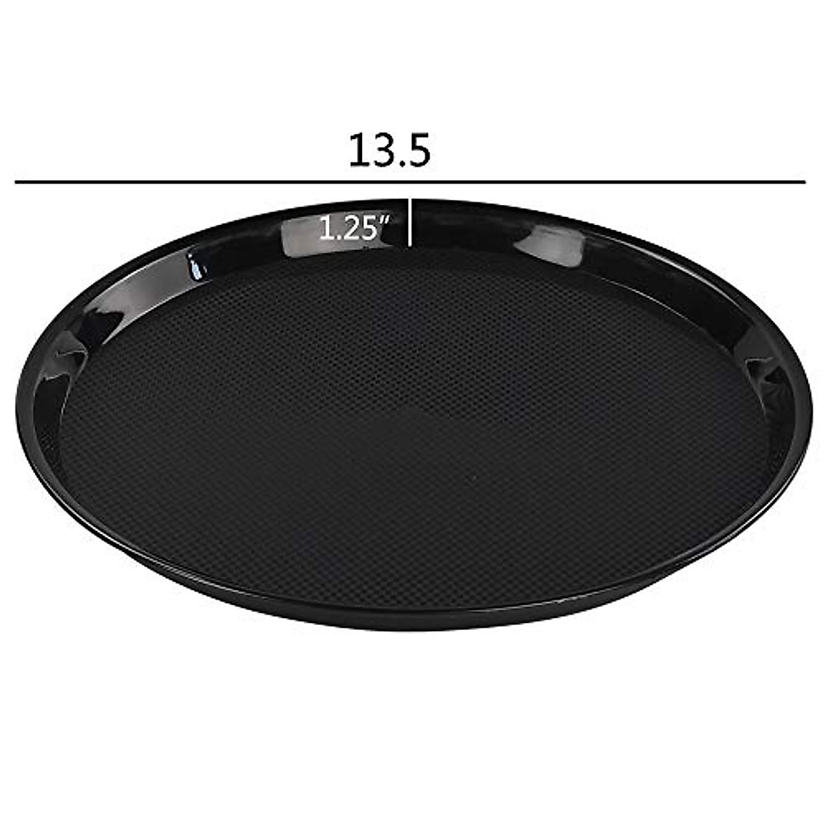 Utiao 6 Packs Plastic Round Serving Trays, Fast Food Serving Tray