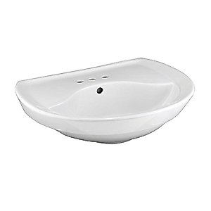 American Standard 0268004.020 Ravenna Wall-Mounted Pedestal Lavatory Top with 3 Faucet Holes (4 Centers), 25.75 X 21.06 X 10.50 Inches, White