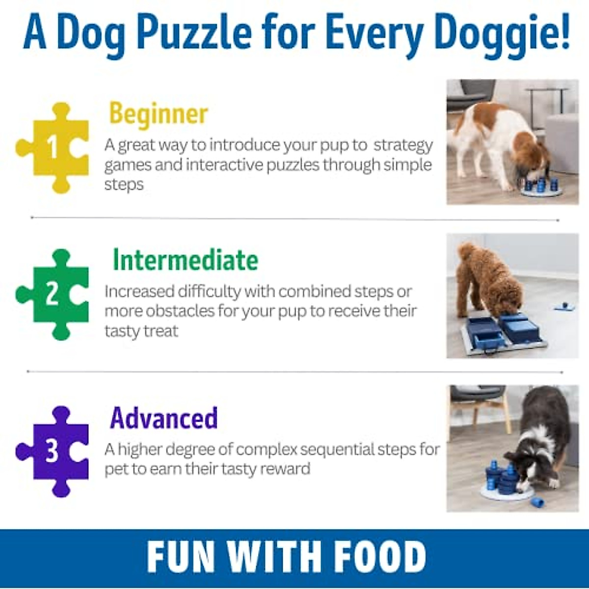 TRIXIE Turn Around Strategy Game, Intermediate Dog Puzzle Toy, Level 2 Activity, Treat Puzzle, Interactive Play, Enrichment