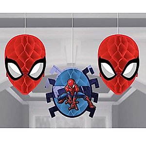 Spider-Man Webbed Wonder Honeycomb Decorations - 7", 3 Pcs