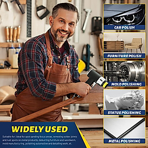 Autolock Mini Air Sander, 1/2/3 Inch Random Orbital Air Sander, 16000RPM Mini Pneumatic Sander for Auto Body Work, High Speed Sanders & Polisher with 18 Sandpapers (Black)