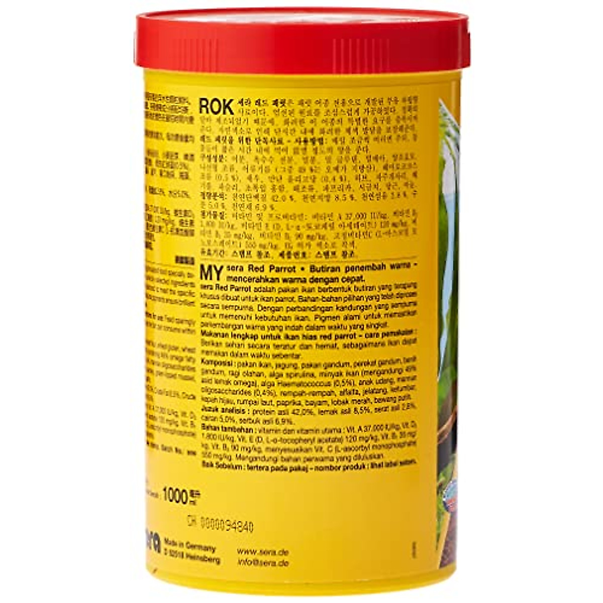 Sera 413 red Parrot 11.6 oz 1.000 ml Pet Food, One Size