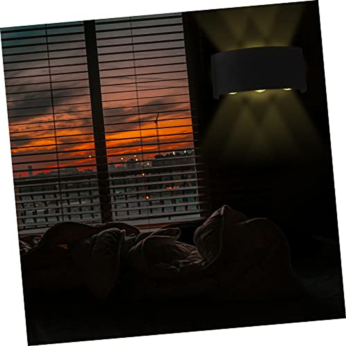 DOITOOL 3pcs Curved Wall Light Outdoor LED Wall Pack Lights Outdoor LED Outdoor Lights LED Modern Indoor Wall Sconce LED Light Fixture Wall Light Fixtures Double Head Lamps Wall Lamp Black