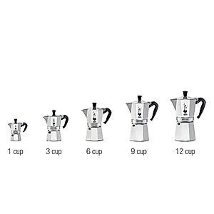 Original Bialetti 12-Espresso Cup Moka Express | Espresso Maker Machine and Zonoz Wooden Small Espresso Stirring Spoon Bundle (12-cup, 25 fl oz, 775 ml)