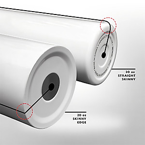 Hogg 20 oz Sublimation Tumblers Edge (9 Units) - Flat Bottom, Sublimation Blanks, Bulk Tumblers with Lids and Straws, 20oz Skinny, Blank Cups