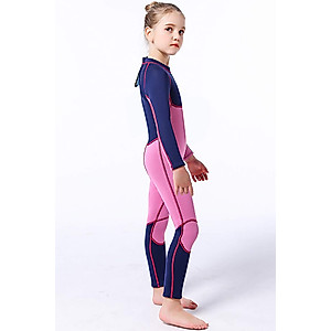 Cokarsey Girls 3mm Neoprene Full Wetsuit Back Zip for Snorkeling, Swimming, Diving