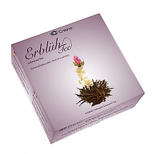 Creano Flowering Tea Abloom Tea – Flower Tea Ball Gift set with 17oz Glass Tea Pot | Black tea