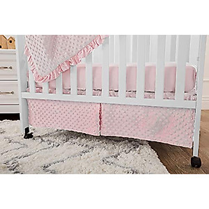 American Baby Company Heavenly Soft Minky Dot 3-Piece Mini/Portable Crib Bedding Set, Pink, for Girls