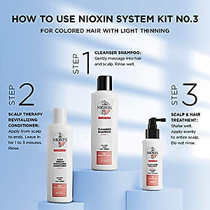 Nioxin System 3 Scalp & Hair Treatment, Color Treated Hair with Light Thinning, 6.8 Fl Oz