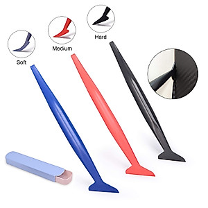 FOSHIO Window Tint Vinyl Wrap Tool Kit with 5M Knife Tape, Felt Squeegee, Micro Squeegee, Wrap Magnets Holders, Gloves, Safety Cutter, Utility Knife, Plastic Razor Blades Vinyl Application