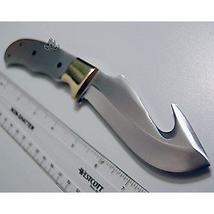 Whole Earth Supply 420 Stainless Steel Knife (420 Stainless Steel, Pair of 4 inch Guthook Blades)