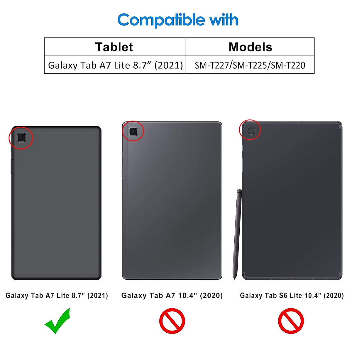 JETech Case for Samsung Galaxy Tab A7 Lite 8.7-Inch 2021 (SM-T227, SM-T225, SM-T220), NOT for Galaxy Tab A7 10.4-Inch 2020 (Black)