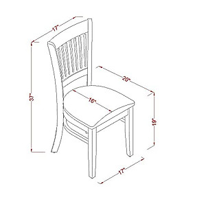 East West Furniture DLVA3-OAK-C Dining Table Set, 3-Piece