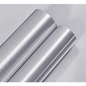 Yancorp Brushed Silver Contact Paper Stainless Steel Contact Paper Peel and Stick on Removable Countertop Self-Adhesive Kitchen Fridge Liner Covers (15.7"x78")