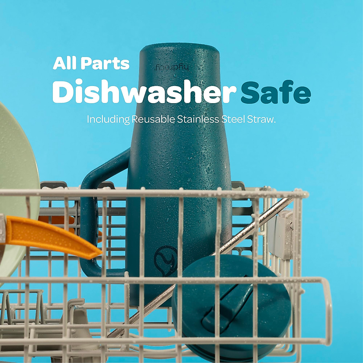 Hydracy Soulmate 40oz Tumbler with Handle and Flip Straw - 100% Leakproof Reusable Insulated Cup with Stainless Steel Straw - Cupholder Friendly Rubber Base Travel Mug - Gifts for Women & Men