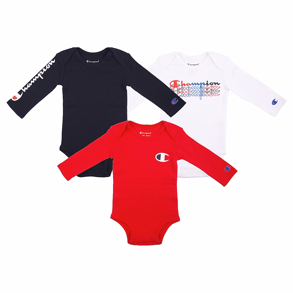 Champion baby girls Champion Unisex 3pk 5pk Short Sleeve Or Long Sleeve Infant Body Suit in Multiple Colors, Si and Toddler T Shirt Set, Blue, 0-6 US