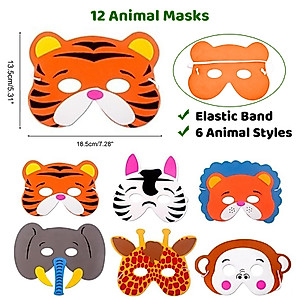 Mepmela Safari Party Favors, 134PCS Jungle Party Favors Birthday Party Supplies - Wild Animals Party Favors for Kids Birthday, Baby Shower, Jungle Safari Party Decorations, Goodie Bag Stuffers