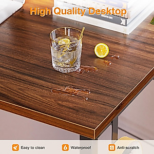 ODK Computer Desk Large Office Desk, 48 Inch Gaming Desk with Storage, Modern PC Desk Work Table with Headphone Hook for Home Office, Deep Brown