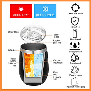 meekoo Thank You Gifts for Women Men You're Awesome Stainless Steel Insulated Tumbler Mug with Lids and Straws for Coworker Friends Appreciation Inspirational Gifts Bulk, 12 oz (Cute, 8 Pcs)