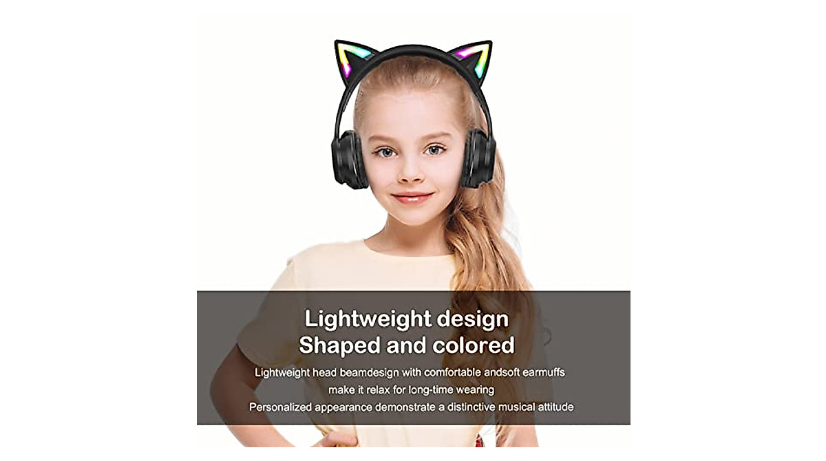 SIMGAL Bluetooth Cat Ear Headphones for Kids & Gaming