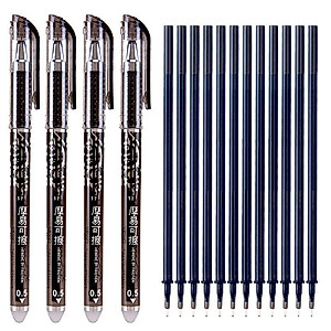 30Pcs Erasable Pens 0.5mm Black Ink Pen Refill Set for School Supplies Student Writing Exam Stationery Pens