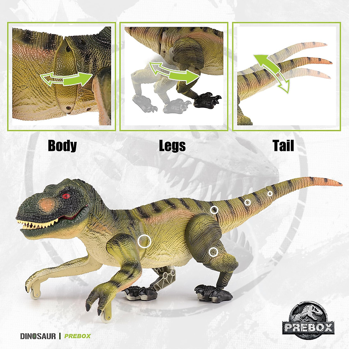 PREBOX Remote Control Dinosaur for Boys 4-7 - Rc Robot Dino Toys for Kids 3-5 8-12,Christmas Birthday Gifts for Boys Age 5-7 Year Old