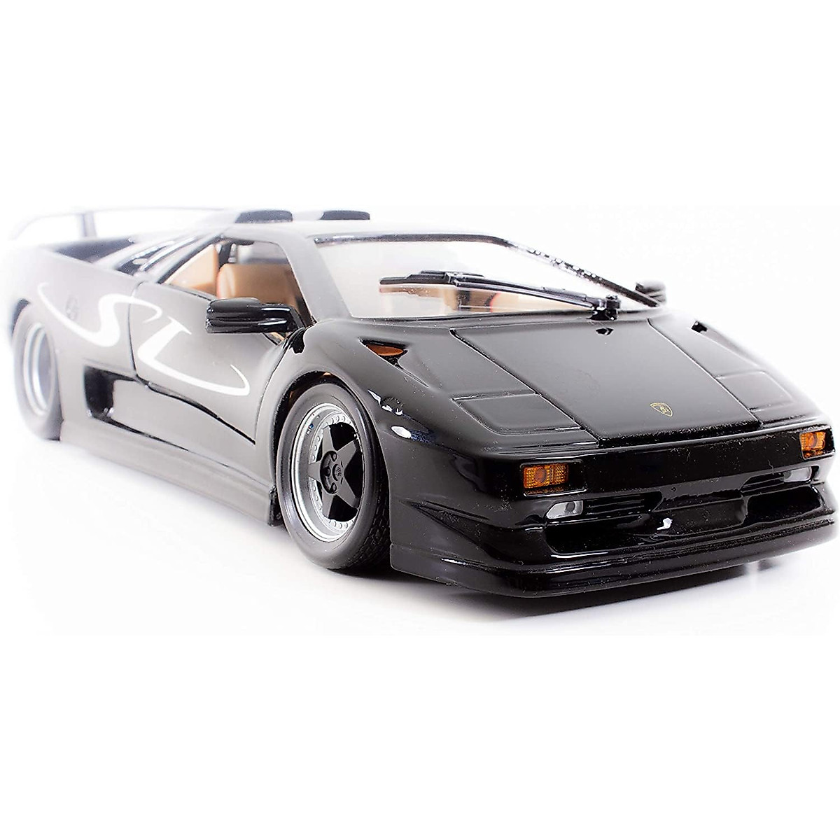 Maisto 1:18 Scale Lamborghini Diablo SV Diecast Vehicle, Black and White (31844BK)