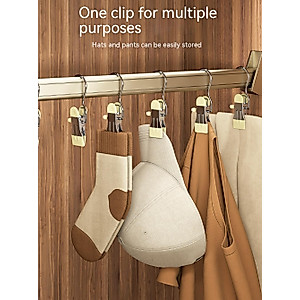 10/30/50Pcs Space-Saving Clothespin, Upgrade Double Head Clamp Dipped Hanger for Closet Hooks Garment Clip Hat Pants Storage Hanging Travel Hook (White, 10PCS)