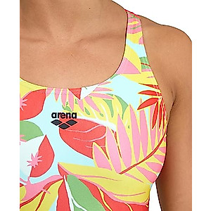 Arena Performance Tropic Women's Swimsuit Control Pro Back One Piece MaxLife Training Suit, Fluo Red/Multi, US Size 42