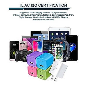 Charger Block, AILKIN 5Pack USB Wall Charging Adapter Fast Charge Power Plug Brick for iPhone 14 13 Pro Max 12 11, Samsung Galaxy S22 Ultra, Google, LG, One Port USB Mini Station Cube Box for Travel