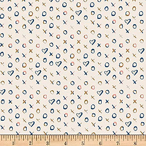 Art Gallery Fabrics Art Gallery Love Story Hugs & Kisses Fresh Fabric, White