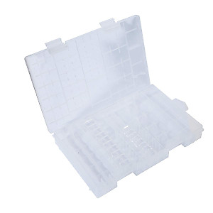 YXQ 47 Batteries Organizer Storage Case Box Holder Clear Plastic Container Portable- Holds 16 AAA+20 AA+ 2 9V+5 C+4 D Various Sizes and Tester