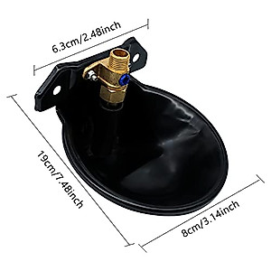 MINYULUA Automatic Waterer Bowl Sheep Goats Drinking Bowl Farm Feeding Water Bowl Dispenser Plastic Drinking Trough Livestock Supply for Piglet Cattle Dog, Black