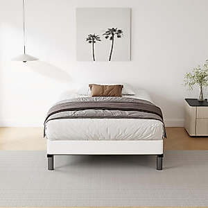 Bednowitz Metal Twin Bed Frames, 7 Inch Hith Bed Base Support for Box Spring and Mattress Foundation, Heavy Duty Basics Bed Frame, Noise Free, Easy Assembly, Black