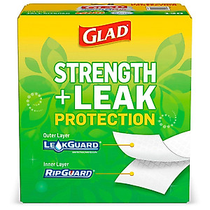 Glad Glad Forceflexplus 13-Gallon Tall Kitchen Drawstring Trash Bags 120 Ct