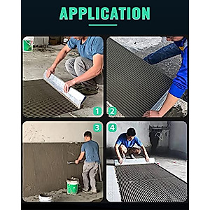 Mxmoonfree Tile Tools 24'' Large Tile Trowel 2/5" x 2/5" Square Notch Trowel Tile Adhesive Spreader, Perfect for Large Tiles Flooring & Tiling Masonry Hand Trowel