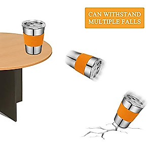 Rommeka Toddler Cups with Straws, 18/8 Stainless Steel Children Smoothie Drinking Sippy Cups, Stacking & Reusable Kids Cups with Straws and Lids, 5 Pack, 12oz