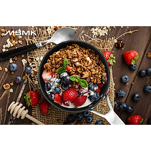 MSMK 1.5 Quart Saucepan and 3.5 Quart Saucepan with lid, Burnt also Non stick, Induction, Scratch-resistant, Small Cooking Pots