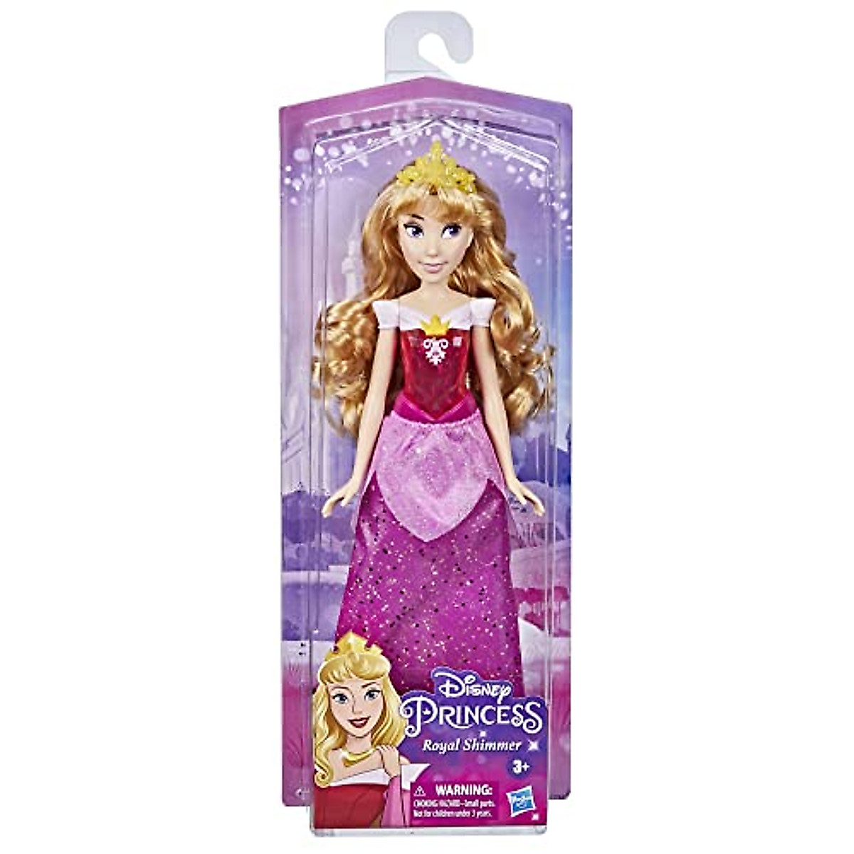 Disney Princess Royal Shimmer Aurora Doll, Fashion Doll with Skirt and Accessories, Toy for Kids Ages 3 and Up, Pink