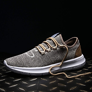 KEEZMZ Men's Running Shoes Fashion Breathable Sneakers Mesh Soft Sole Casual Athletic Lightweight (13, Beige)